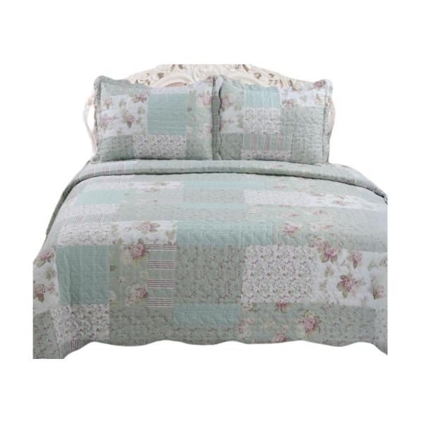 商品名: マイクロファイバーキルトセット プレウォッシュ/防縮加工済み低刺激性 糸で縫ったパターンステッチ マシンキルティング ツイン フル/クイーン キング ベッドカバー 枕カバー付き ベッドカバーとして Full/Queen B01E2...