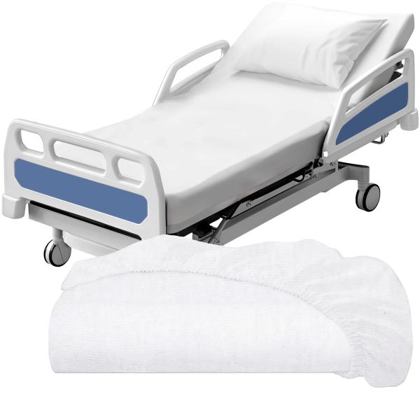 商品名: フィット病院ベッドシート、ソフトジャージーニットTシャツ品質 [1パック] White Classic Fitted Hospital Bed Sheet, Soft Jersey Knitted T-Shirt Quality ...