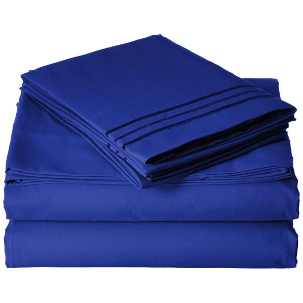 商品名: MattRest ラグジュアリーシルキーソフト 1800シリーズ プレミアムコレクション - しわにならないベッドシーツ4点セット 最大16インチの深いポケット クイーンロイヤルブルー MattRest Luxury Silky-...