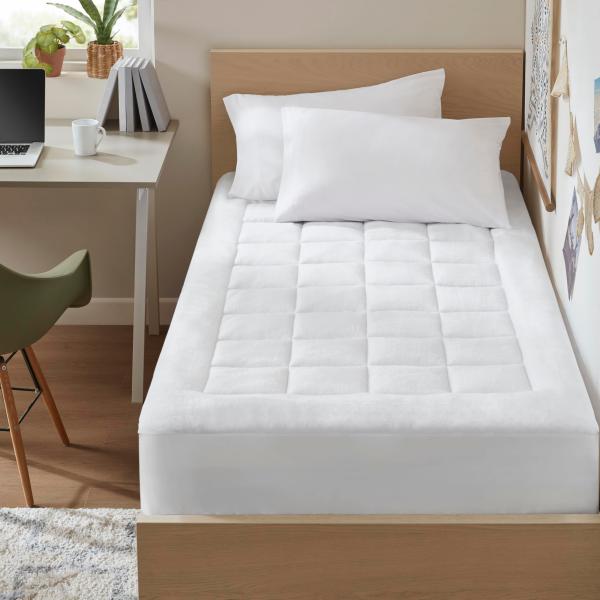 商品名: Madison Park 防水マットレスプロテクター、クラウドソフトプラッシュマットレスカバー、オーバーフィルマットレスパッド、フィットポケット最大18インチまで対応 洗濯機対応ベッドカバー ホワイトツインサイズ Madison ...