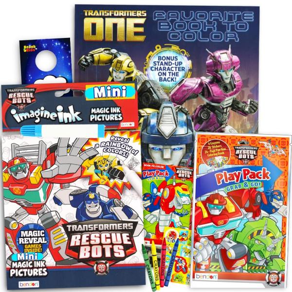 商品名: Transformers Rescue BotsカラーリングブックSuperセット???- 2ジャンボBooks、8クレヨン、ステンシル、ミニポスター、Tattoos and More 。 Transformers Rescue ...