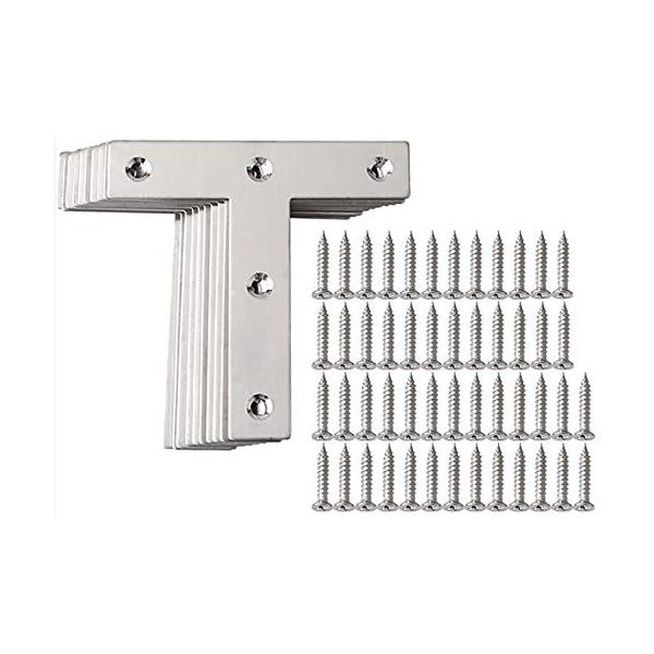 商品名: Aliseステンレススチールフラット形状修復MendingプレートJoiningブラケットサポートブレース80 mm x 80 mm、10個シルバー J7305-10P J7305-10P Alise T Flat Bracket...