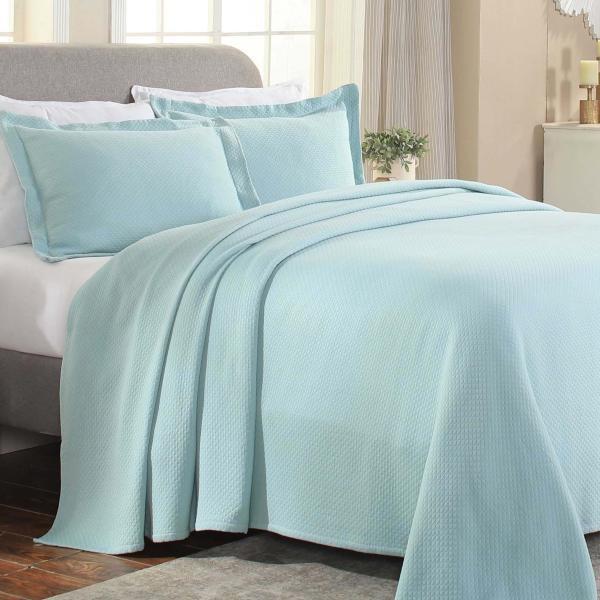 商品名: Superior 100% Premium Cotton Bedspread and Pillow Shams - Jacquard Matelass? Coverlet, Cotton Quilt, Aqua, King Siz...