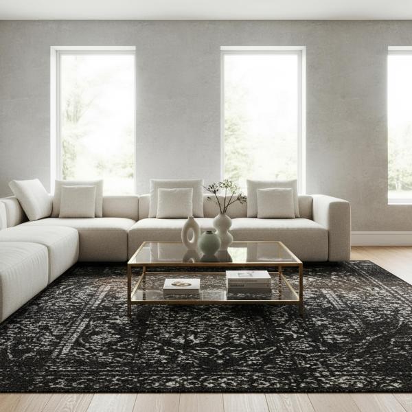 商品名: Arlena Vintage Area Rug, 4' x 6', Black nuLOOM Arlena Vintage Traditional Area Rug - 4x6 Area Rug Modern/Contempora...
