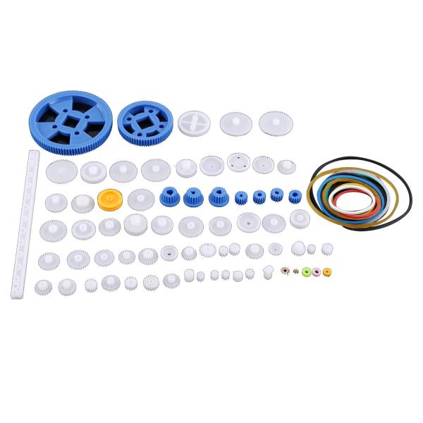 商品名: 80Pcs Plastic Gears Pulley Belt Crown Gear Set Worm Kits Robot Car Motor Toy DIY Parts Assortment 80Pcs Plastic Gea...
