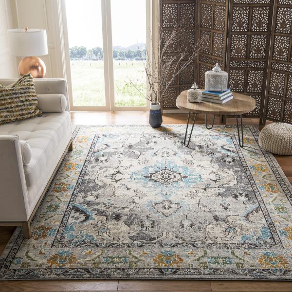 商品名: Safavieh Monaco Collection MNC243F Vintage Oriental Forest Green and Light Blue Distressed Area Rug (4' x 5'7") SAF...