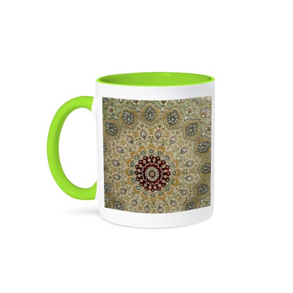 商品名:  3dRose Turkey, Kusadasi. Turkish carpet workshop - AS37 CMI0770 - Cindy Miller Hopkins 11oz Two-Tone Green Mugブランド...