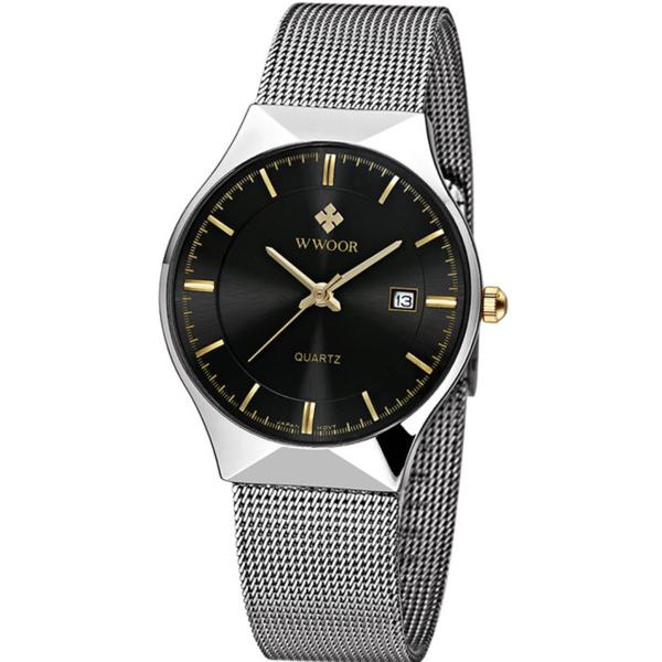 商品名: メンズ新しいTop Luxury Watch Ultra Thinステンレススチールメッシュバンドクォーツ腕時計ファッションカジュアル腕時計 ブラック MASTOP Men New Top Luxury Watch Ultra T...