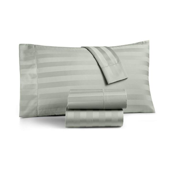 商品名: Charter Club ダマスク ストライプ クイーン シーツ4点セット 550スレッドカウント 100%スーピマコットングレイシャー(ライトグリーン) Charter Club Damask Stripe Queen 4-Pc...