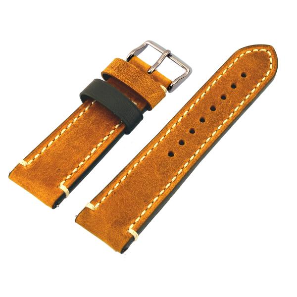 商品名:  REV Genuine Crazy Horse Dual Color Leather Strap Watch Replacement Band - Golden Brown/Dark Green 18mm, 20mm, 22mm...