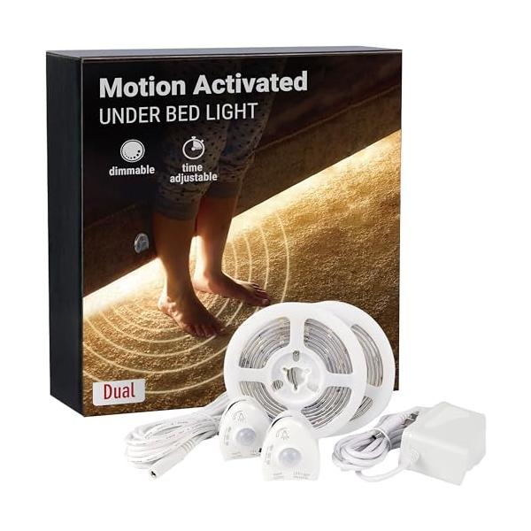 商品名:  illumiForce Under Bed Lights Motion Sensor, Motion Activated Bed Lighting,12V Power Adapter, Dimmable LED Strip Ni...