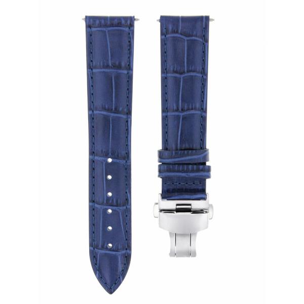 商品名: 21 mmレザーストラップウォッチバンドButterfly Deployment Clasp for Longinesブルー2b Ewatchparts 21mm Leather Strap Watch Band Butterfl...