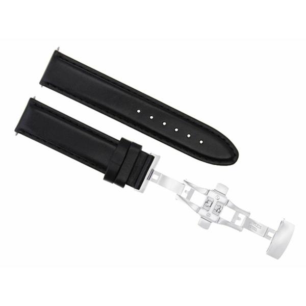 商品名: 22 mmレザーストラップSmoothバンドClasp for Raymond Weil Freelancerクロノブラック# 2 Ewatchparts 22mm Leather Watch Band Strap Smooth ...