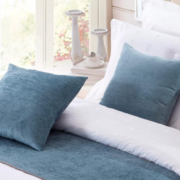 商品名: OSVINO 2パック ヨーロピアンスタイル 無地 正方形 20インチx20インチ シェニール織 スロー枕カバー ホームホテル ベッドソファ 枕カバー クッションカバー 装飾 ラグジュアリー エレガント ブルー 20インチx20イ...