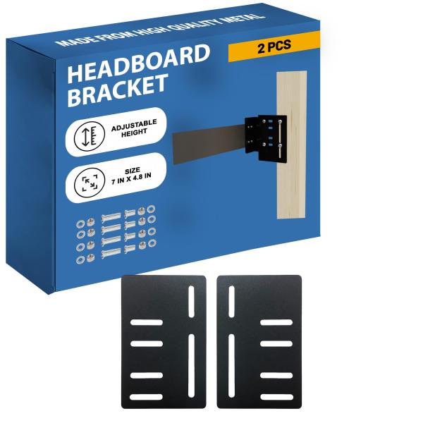 商品名: Greaton(グレートン) ヘッドボードアタッチメントブラケット ? 高耐久1.4インチスチールプレートセット(2個パック)、金属製および木製ベッドフレーム用のユニバーサルボルトオン取り付け金具、安全、取り付け簡単。 Great...