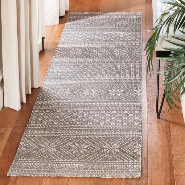 商品名:  SAFAVIEH Cedar Brook Collection Runner Rug - 2'3" x 8', Grey &amp; Ivory, Handmade Cotton, Ideal for High Traffic ...