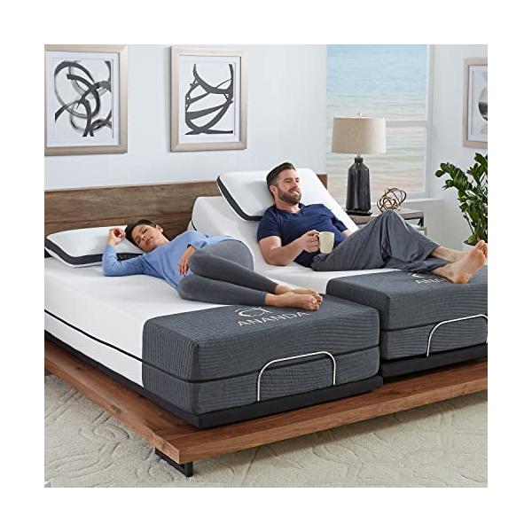 商品名:  Ananda 12" Cal King Split Pearl and Cool Gel Infused Memory Foam Mattress with Premium Adjustable Bed Frame Combo,...