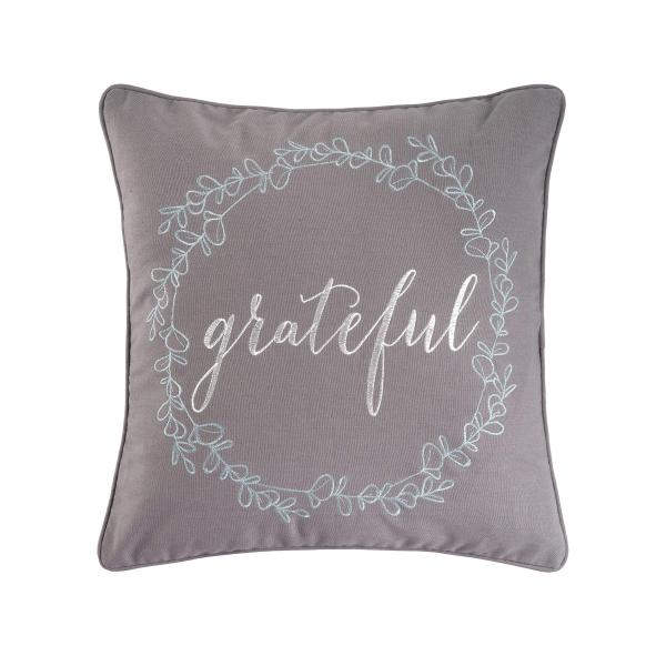 商品名:  C&amp;F Home "Grateful Cursive Wreath Embroidered 100% Cotton Accent Throw Pillow 18" x 18" Autumn Fall Harvest Th...