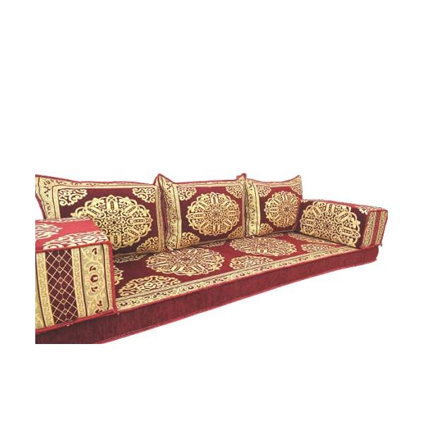 商品名:  mysticalanatolia Arabic Majlis Sofa for Living Room, Arabian Mattress Couches, Oriental Moroccan Diwan, Sectional ...