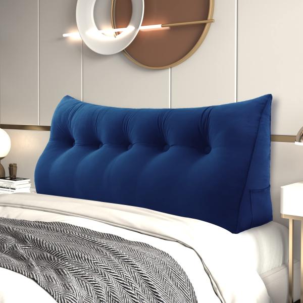 商品名:  Johnear Wedge Headboard Large Bolster Pillow Reading Pillows for Sitting in Bed Adult， Velvet Triangular Cushion B...