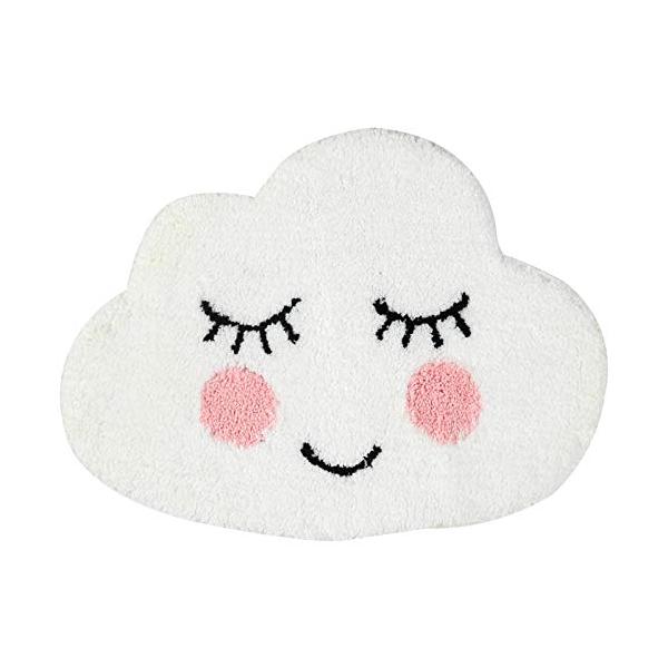 商品名: HYST Playtime 快適 かわいい 雲形 寝室 バスルーム 玄関 キッチン フロアラグ カーペット 吸水性 滑り止めマット 子供部屋用 ホワイト 86x64cm Playtime Cozy Cute Cloud Shape...