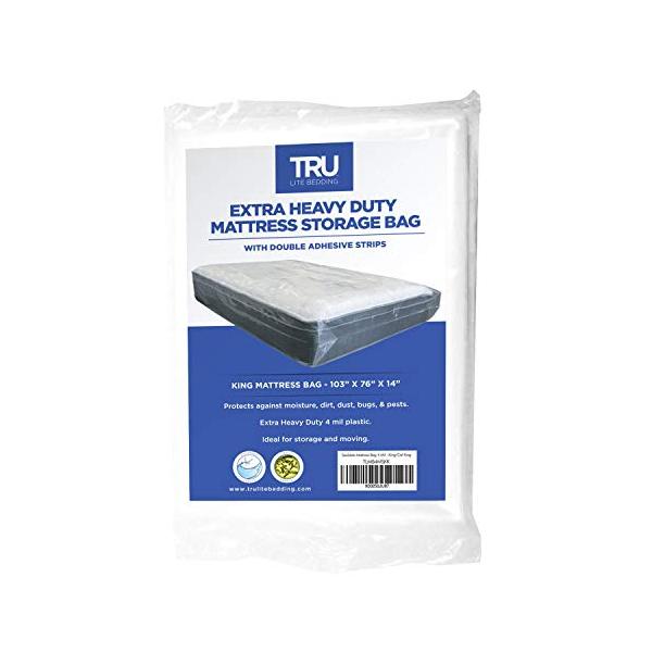 商品名: TRU Lite マットレス収納バッグ - 引っ越し用密封可能なマットレスバッグ - 高耐久 極厚 4ミル プラスチック - 標準、エクストラロング、ピロートップサイズに適合 - クイーンサイズベッド用 TRU Lite Matt...