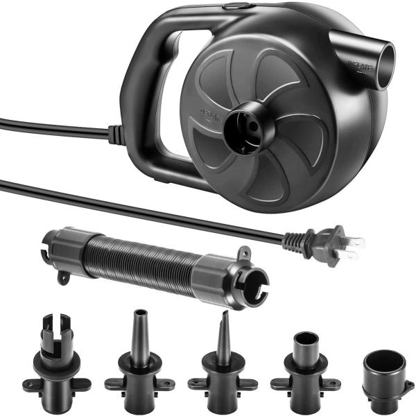 商品名:  Electric Air Pump, 300W High Power Air Pump Inflator &amp; Deflator Valve with 5 Nozzles, 1.2PSI Pressure Fast Fil...