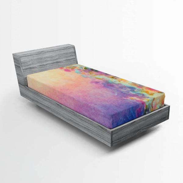 商品名:  Ambesonne Purple Fitted Sheet, Watercolor Style Effect Spring Cherry Blossom Japanese Nature Print, Bed Cover with...