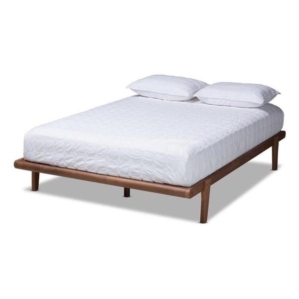 商品名: Baxton Studio Kaia ミッドセンチュリーウッドクイーンプラットフォームベッド ウォルナットブラウン Baxton Studio Kaia Mid-Century Wood Queen Platform Bed in...
