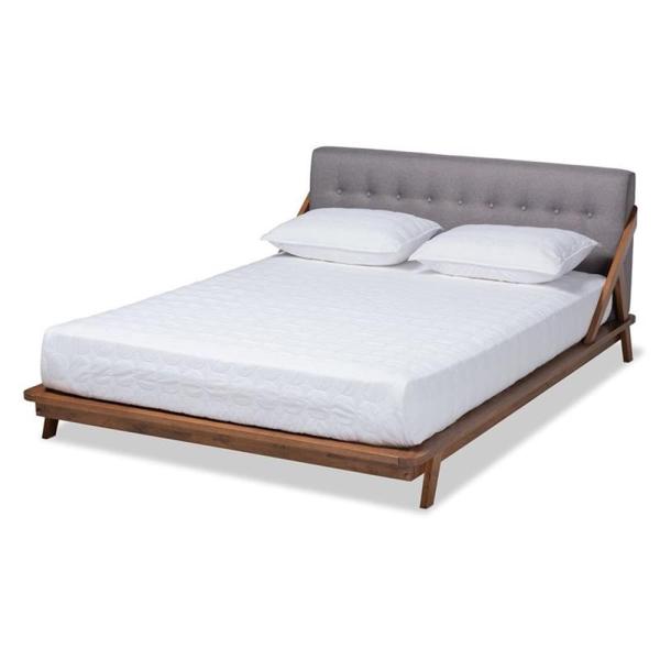 商品名:  Baxton Studio Sante Mid-Century Upholstered Wood Queen Platform Bed in Grayブランド: Baxton Studio商品サイズ: Queen商品番号: 色:...