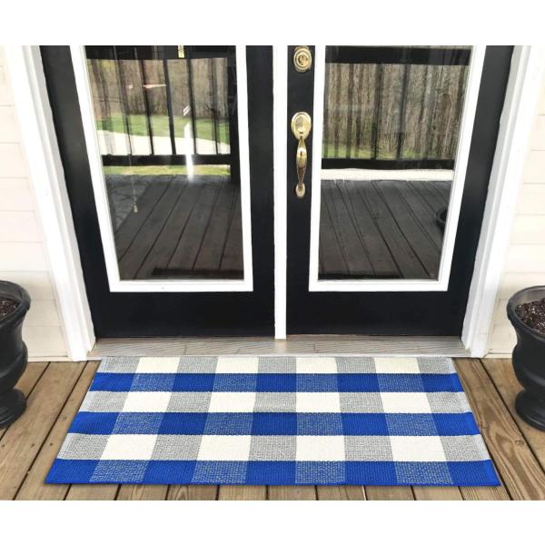商品名:  Levinis Buffalo Check Rug 2' x 3'- Cotton Washable Front Porch Rugs Door Mats Hand-Woven Checkered Plaid Rug for E...