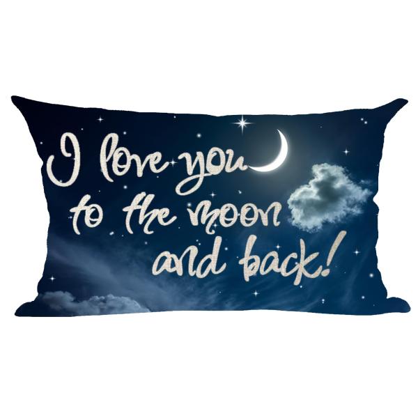 商品名: ラミラー ワードアート 引用句 I Love You to The Moon and Back スカイブルー 背景 装飾ランバースロー枕カバー ケース クッション ホーム リビング ベッド ソファ 車 ソフトコットンリネン 長方形...