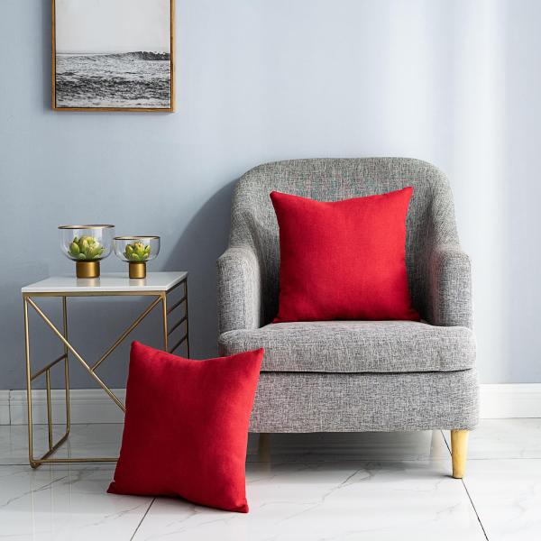 商品名: Stellhome アクリルフリース製クッションカバー2枚パック 2 pieces, 18"x18" NSHBBR45-9Re Stellhome New Year/Christmas Decorations Red Throw ...