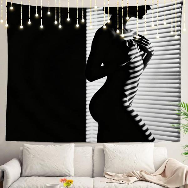 商品名: Shrahala Black and White Wall Hanging, Artistic Line Design, Large Psychedelic Decoration for Bedroom and Living Ro...