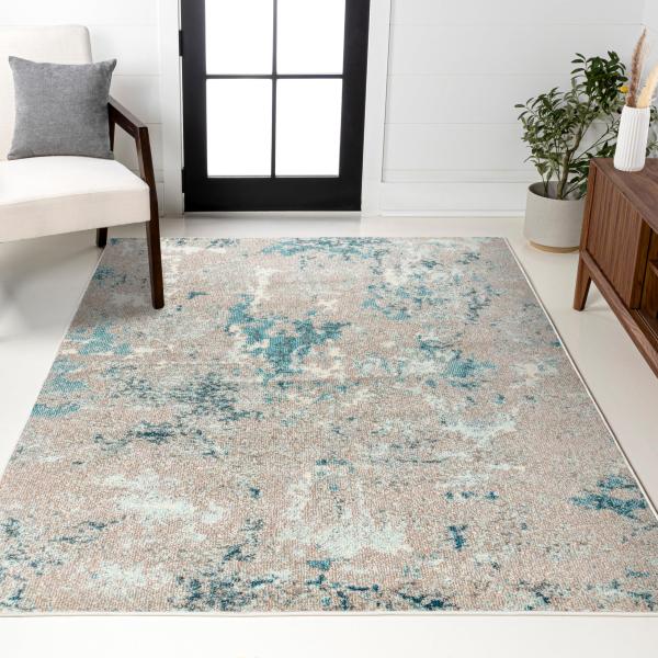 商品名:  JONATHAN Y Modern Abstract Vintage Faded Blue/Gray Indoor Area Rug, 4x6, Contemporary POP, Transitional, Easy-Clea...