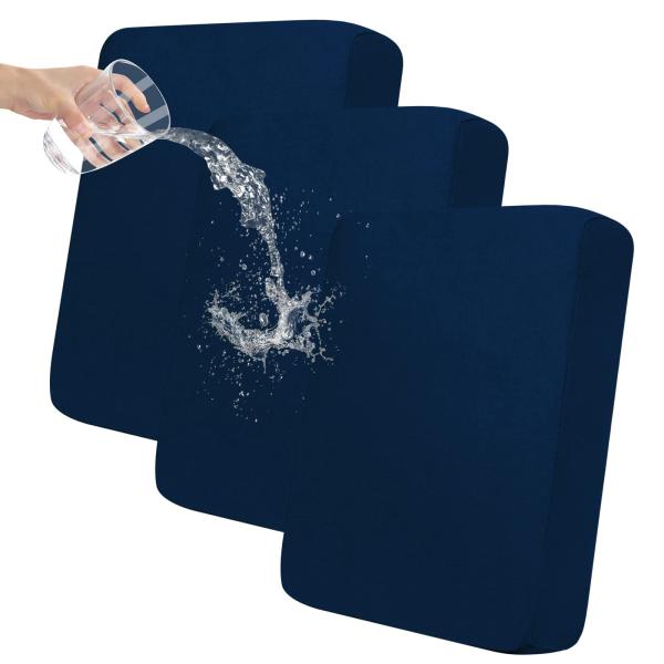 商品名: Easy-Going 100%防水 椅子 ソファ シートクッション スリップカバー カウチクッションカバー ストレッチ家具プロテクター 子供/ペット用 (3ピースソファクッション、ネイビー) Easy-Going 100% Wat...