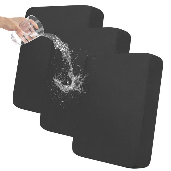 商品名: Easy-Going 100%防水 椅子 ソファ シートクッション スリップカバー カウチクッションカバー ストレッチ家具プロテクター 子供/ペット用(ソファクッション3点、ダークグレー) Easy-Going 100% Wate...