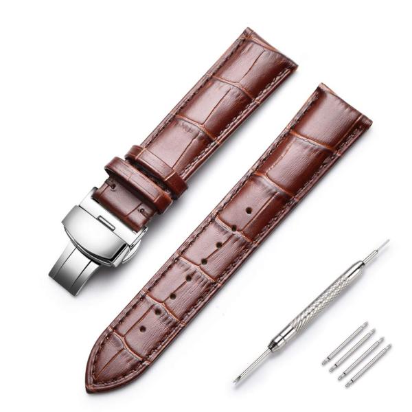 商品名:  Skydon Watch Band with Deployment Clasp - Alligator Grain Leather Watch Strap 16mm 17mm 18mm 19mm 20mm 21mm 22mm 2...