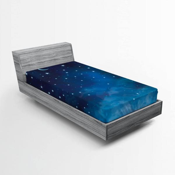 商品名: Ambesonne (アンベソン) スカイボックスシーツ 抽象的な夜のイラスト 星と三日月星座 占星術 ベッドシーツ 快適な全周ゴムディープポケット付き ツインXLサイズ ミッドナイトブルー Ambesonne Sky Fitte...