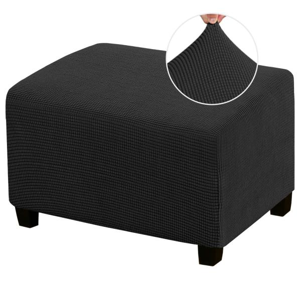 商品名: PrinceDeco 高ストレッチソファカバー リビングルーム ライクラ ジャカードニット ソファカバー 家具カバー プロテクター 1/2/3/4シーター マルチカラー 1枚 Ottoman Oversized ブラック PART...