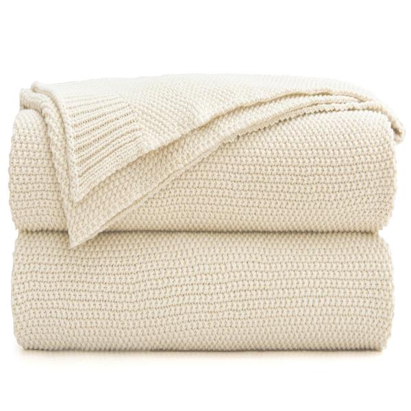商品名:  Longhui bedding Cream Cotton Cable Knit Throw Blanket for Couch Sofa Bed, Home Decorative Throw Blanket for Couch,...