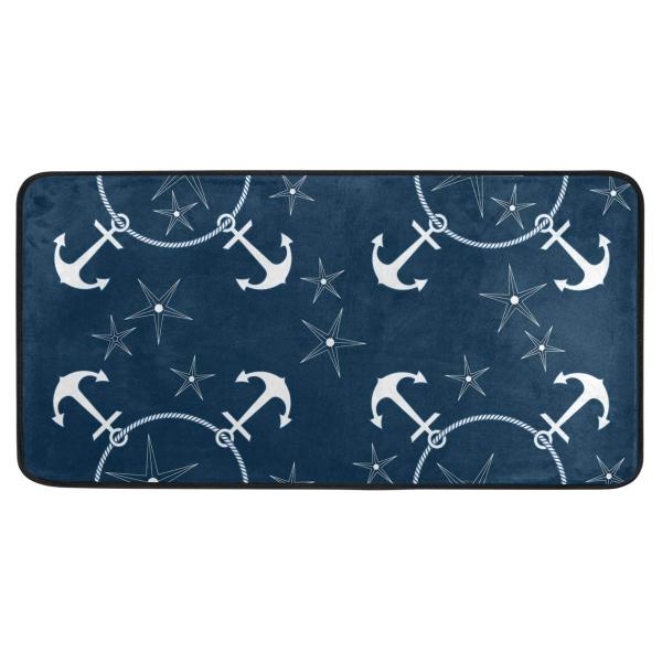 商品名:  Kitchen Rugs Retro Nautical Anchors Navy Design Non-Slip Soft Kitchen Mats Bath Rug Runner Doormats Carpet for Hom...