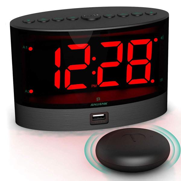 商品名: Loud Alarm Clock with Wireless Bed Shaker, Powerful Vibrating Alarm Clock for Heavy Sleepers and Hard of Hearing, L...
