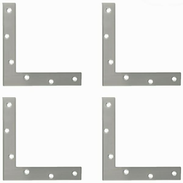 商品名: Alise ステンレススチール L型ブラケット フラット形状修理 メンディングプレート ジョイントサポートブレース 150mm x 150mm 4個 シルバー Alise Flat L Brackets for Wood,Flat...