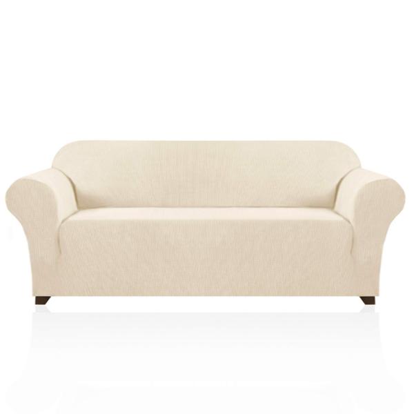 商品名: ストレッチソファースリップカバー 1枚 ソファカバー 3クッションソファ家具プロテクター/カバー ゴム底 ソフトで丈夫なソファカバー ペットプロテクター (ソファ、ビスコッティベージュ) PrinceDeco Stretch So...