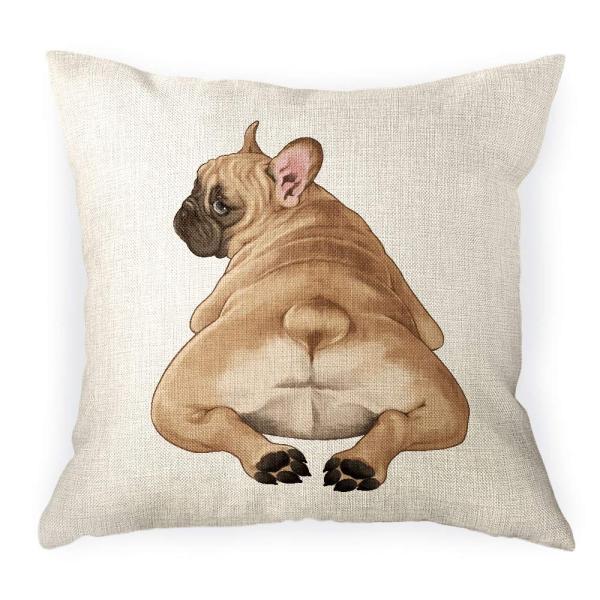 商品名: WIRESTER ソファ枕カバー 装飾スローピロー クッションカバー ホームオフィス用 18 x 18インチ フレンチブルドッグ お尻の見た目の背中 WIRESTER Sofa Pillow Case, Decorative Th...