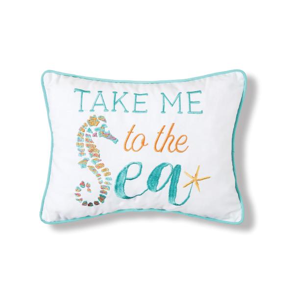 商品名: C&amp;F Home Take Me to The Sea Embroidered Throw Pillow 12 x 16 Blue C&amp;F Home Seahorse Take Me to The Sea Embr...
