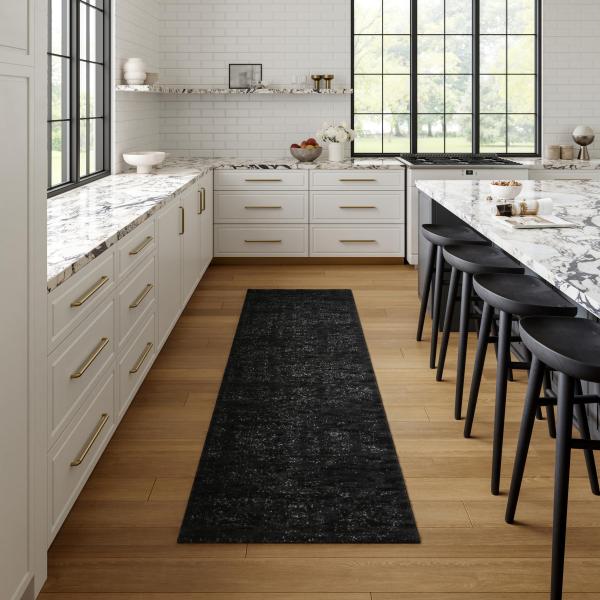 商品名: nuLOOM Arlena Vintage Runner Rug, 2' 6" x 8', Black nuLOOM Arlena Vintage Traditional Area Rug - 2x8 Runner Rug Mod...