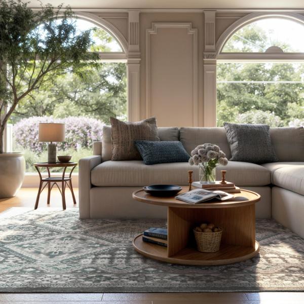 商品名: nuLOOM Becca Vintage Tile Area Rug, 3' x 5', Charcoal nuLOOM 3x5 Becca Traditional Tiled Area Rug, Charcoal, Faded ...