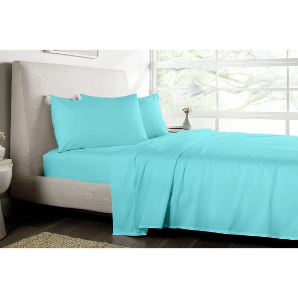 商品名:  Aqua 6 Piece - Bed Sheets Set Hotel Luxury Soft - 100% Egyptian Cotton 650TC - Fade Resistant - Olympic/Expanded Q...